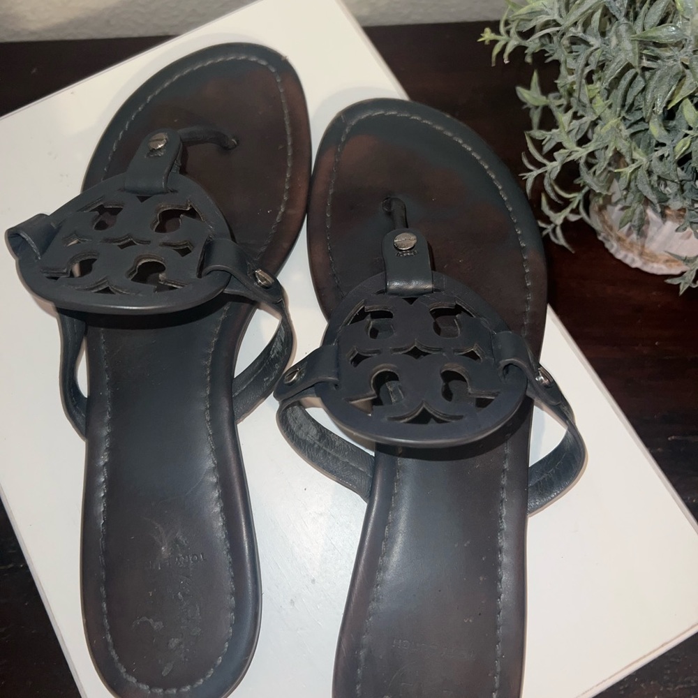 Charcoal Gray Torch Burch Miller Sandals - Gem
